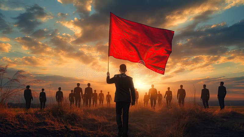 Leader Determination To Lead Team To Success Motivation Stock ...