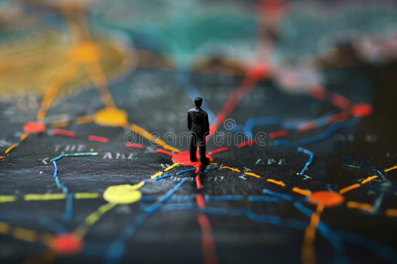 A Leader Figure Connecting Different Dots Creating a Unique Pattern ...