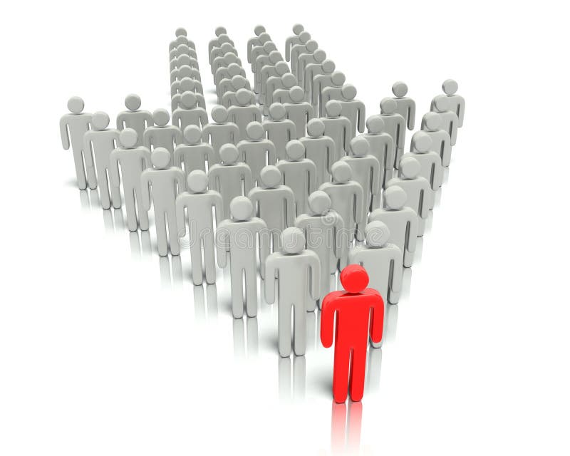 Leader in Front of a Group People. Stock Illustration - Illustration of ...