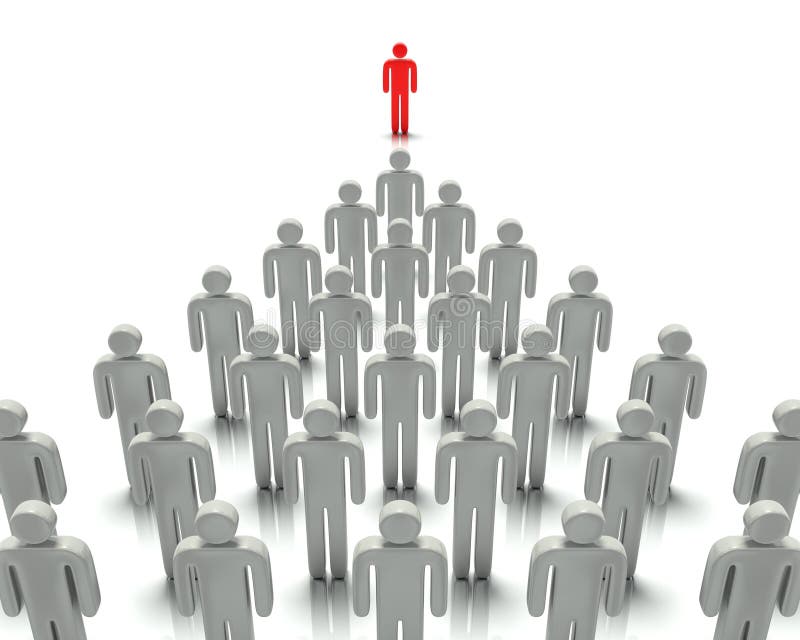 Leader in Front of a Group People. Stock Illustration - Illustration of ...
