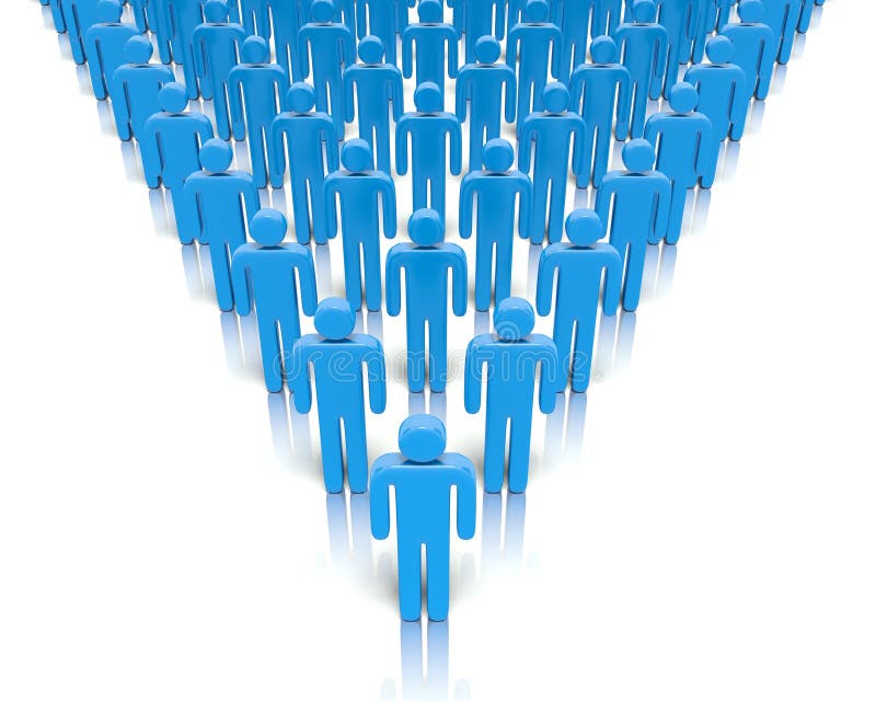 Leader in Front of a Group People. Stock Illustration - Illustration of ...