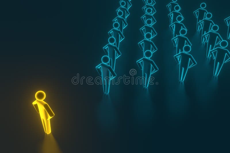 Leader in Front of Team of Successful Executives. a Team of Successful ...