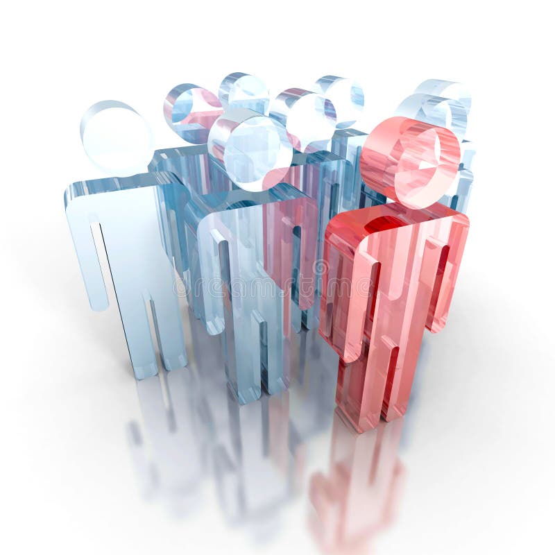 3d Person Icon Leadership and Team Concept Stock Illustration ...