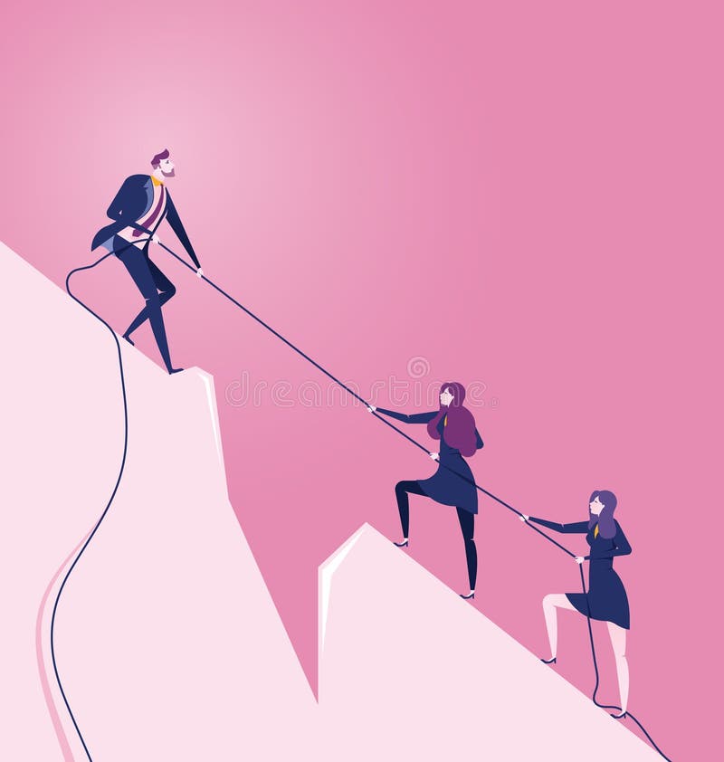 Leader Helping Business Team - Concept Business Vector Illustration ...