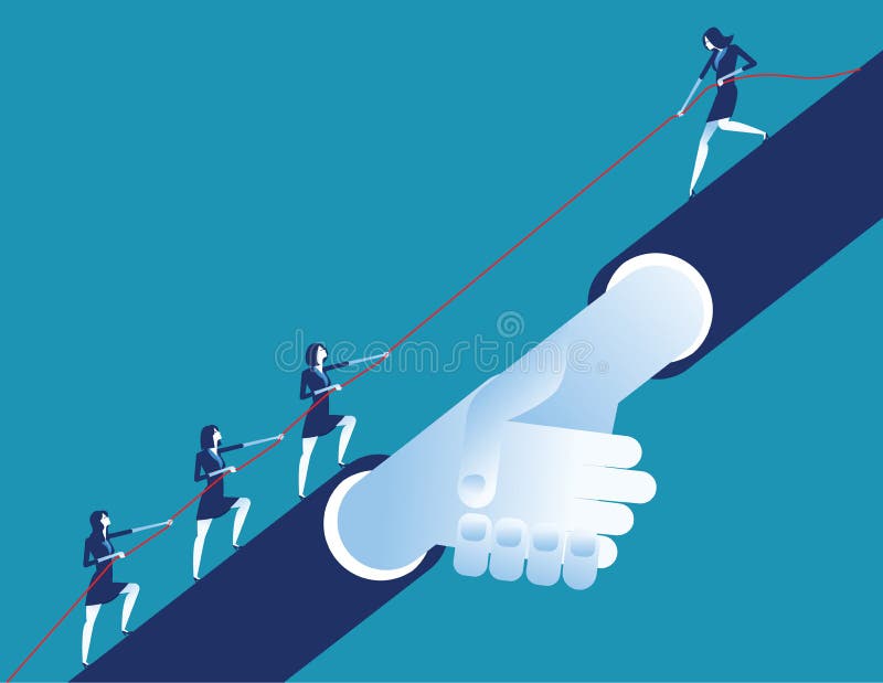 Leader Helping Business Team. Concept Business Vector Illustration ...
