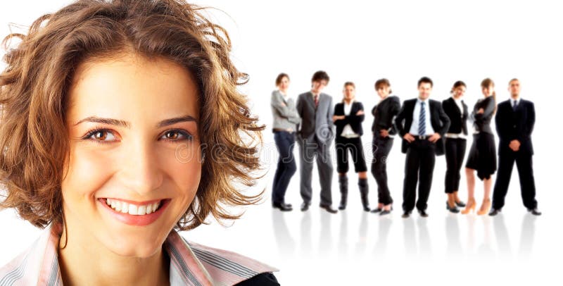 Leader and her team stock image. Image of arms, couple - 4539791