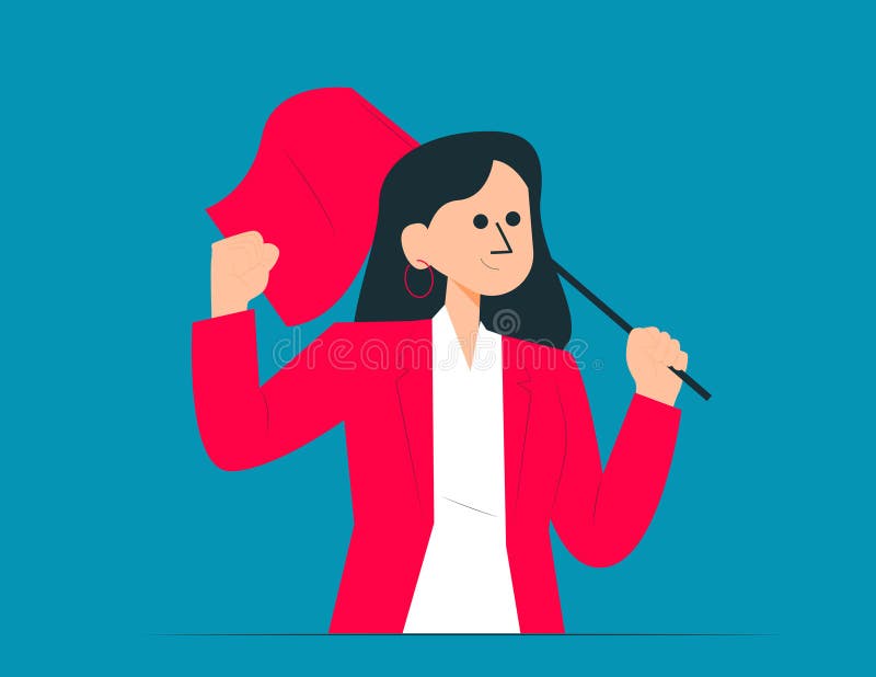 Leader Holding Flag. Vector Business Concept Stock Vector ...