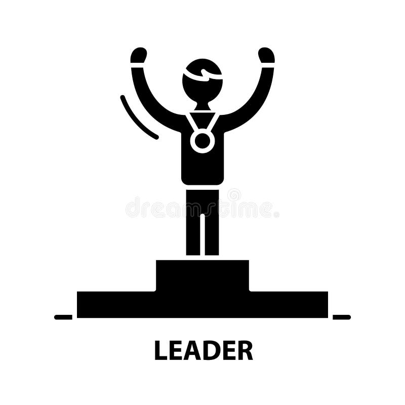 Leader Icon, Black Vector Sign with Editable Strokes, Concept ...