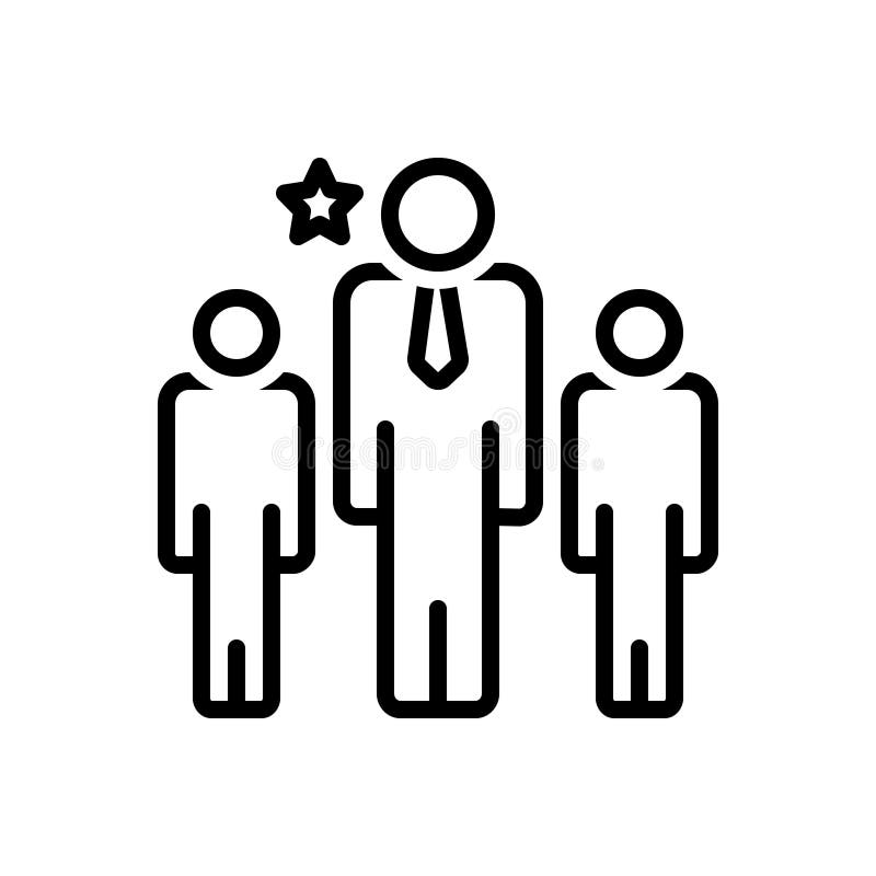 Black Line Icon for Leader, Chief and Commander Stock Vector ...