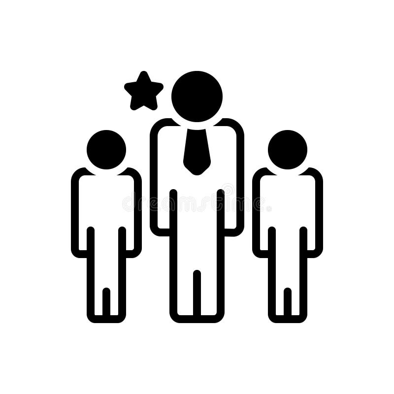 Black Solid Icon for Leader, Chief and Commander Stock Vector ...