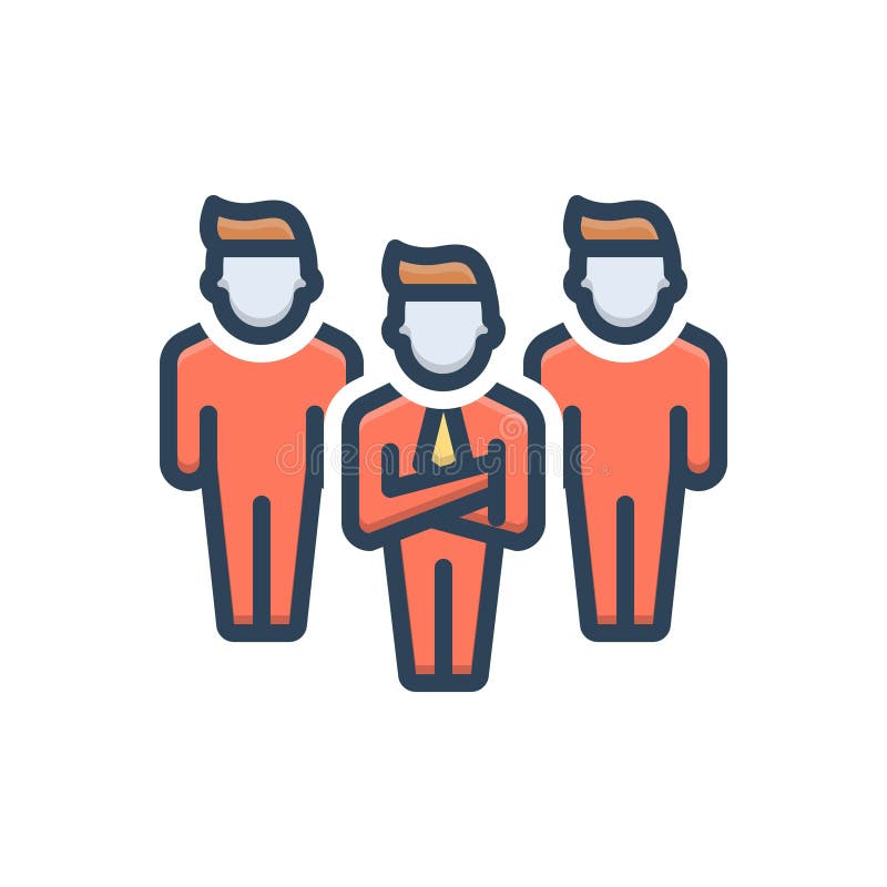 Color Illustration Icon for Leader, Head and People Stock Illustration ...