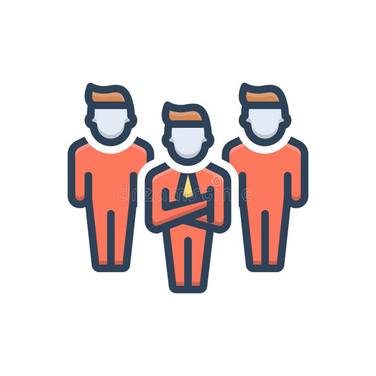 Color Illustration Icon for Leader, Head and People Stock Illustration ...