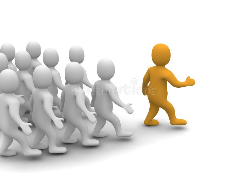 Leader leading his group stock illustration. Illustration of graphics ...