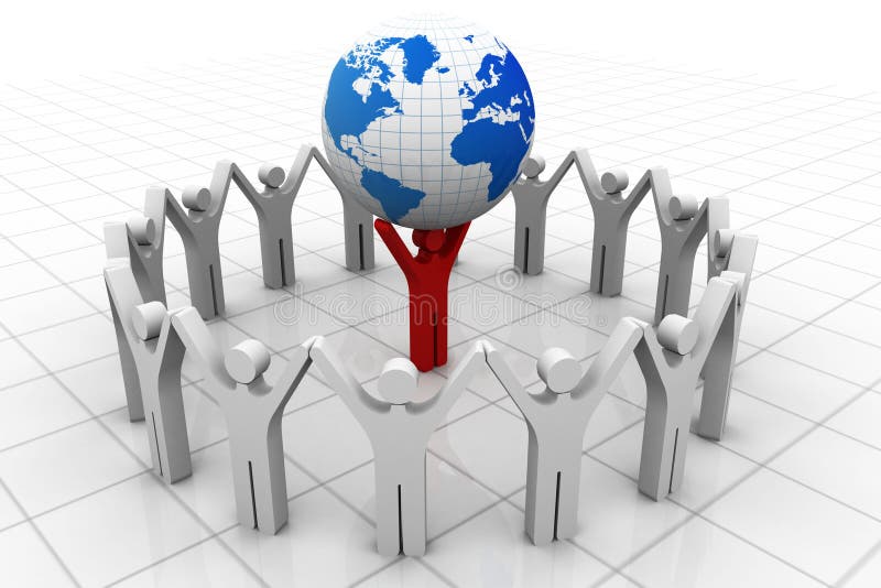 Leader lifting world stock illustration. Illustration of leader - 43859203