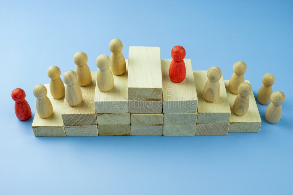 Leader and Manager. the Figures Climb the Stairs. Stock Photo - Image ...