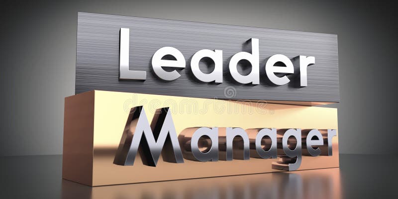 Leader, Manager - Words on Metal Blocks Stock Illustration ...