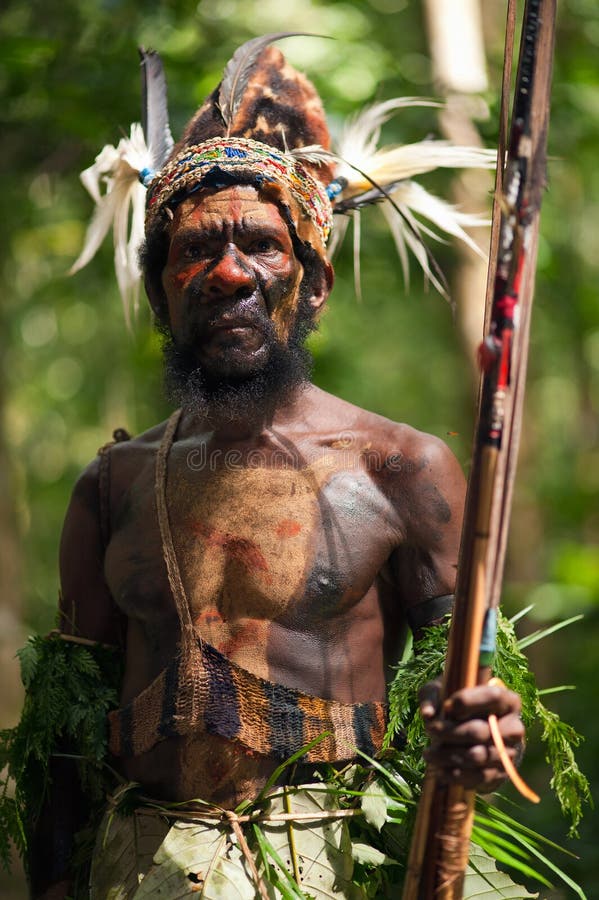 The Leader of a Papuan Tribe of Yafi Editorial Stock Image - Image of ...