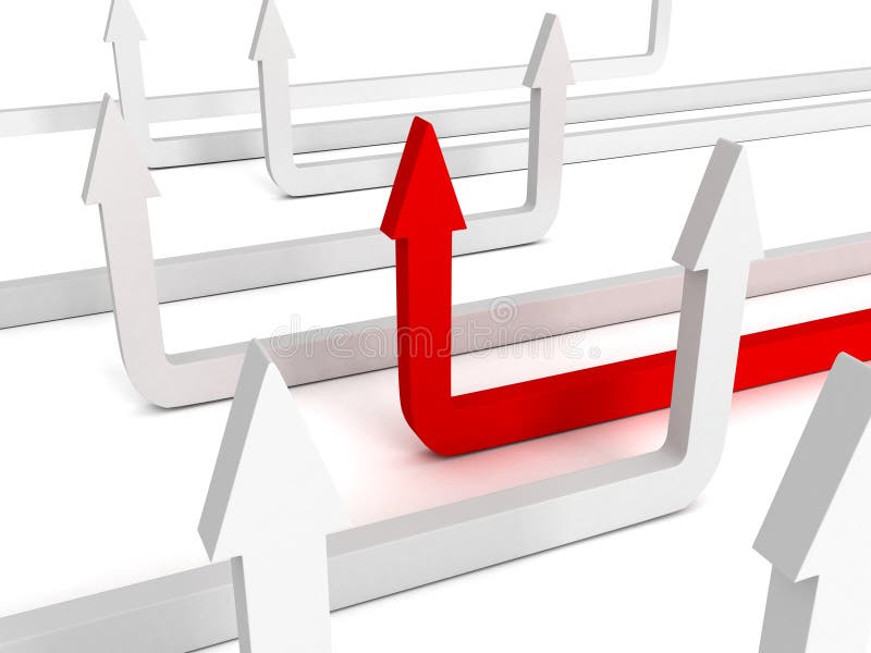 Leader Red Arrow Concept 3d Render Stock Illustration - Illustration of ...