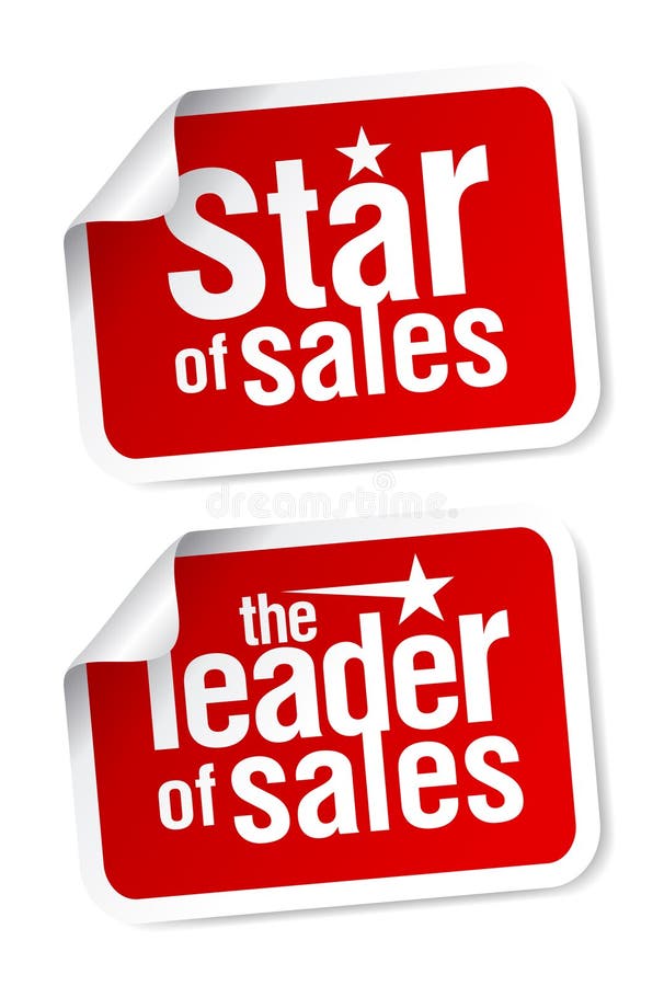 Leader of sales stickers. stock vector. Illustration of pricetag - 18638466