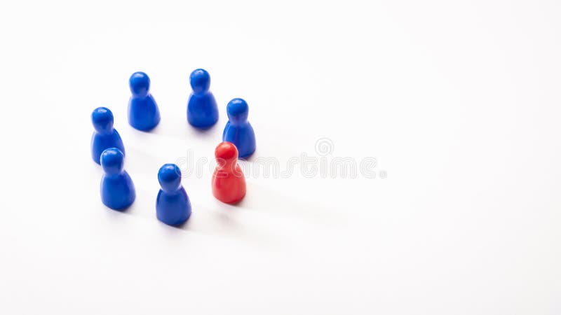 Leader in seven blue team stock photo. Image of change - 387996662