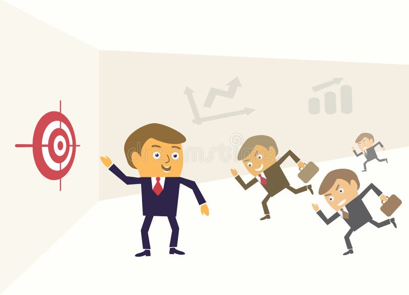 Leader shows target stock vector. Illustration of marketing - 53205156