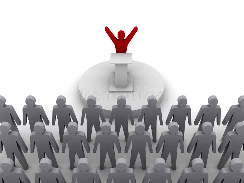 Speaking to a crowd stock illustration. Illustration of female - 7171181