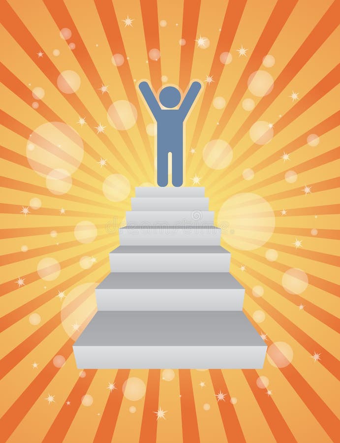 Leader on stair stock vector. Illustration of design - 201102555