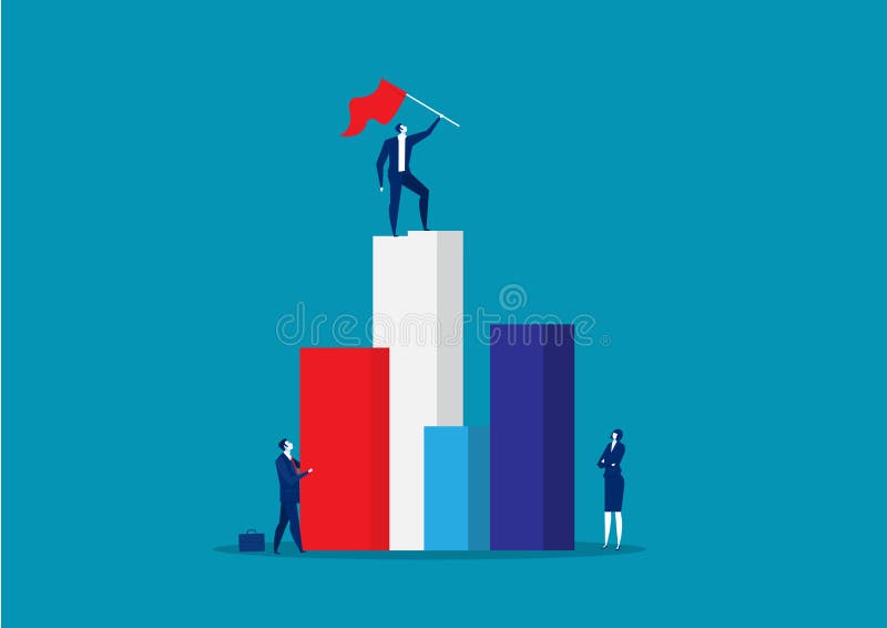 Leader Stand with Hoisted Red Flag on Top.vector Illustrator Stock ...