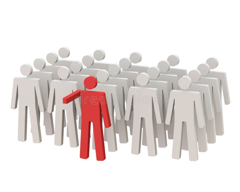 Stand Out from the Crowd stock illustration. Illustration of people ...