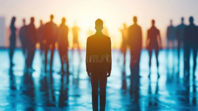A Leader Standing in Front of a Group, with Everyone Focused Stock ...