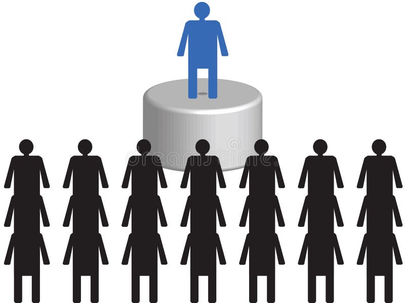 Leader Standing in Front of His Employees Stock Vector - Illustration ...