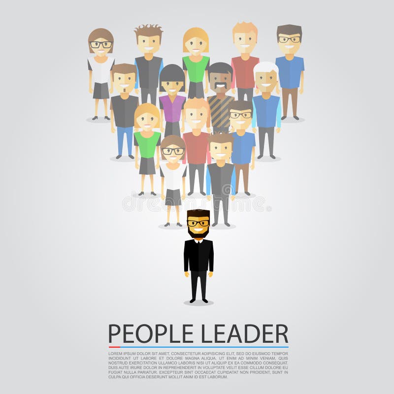 Leader Stands in Front of a Crowd. Stock Vector - Illustration of ...