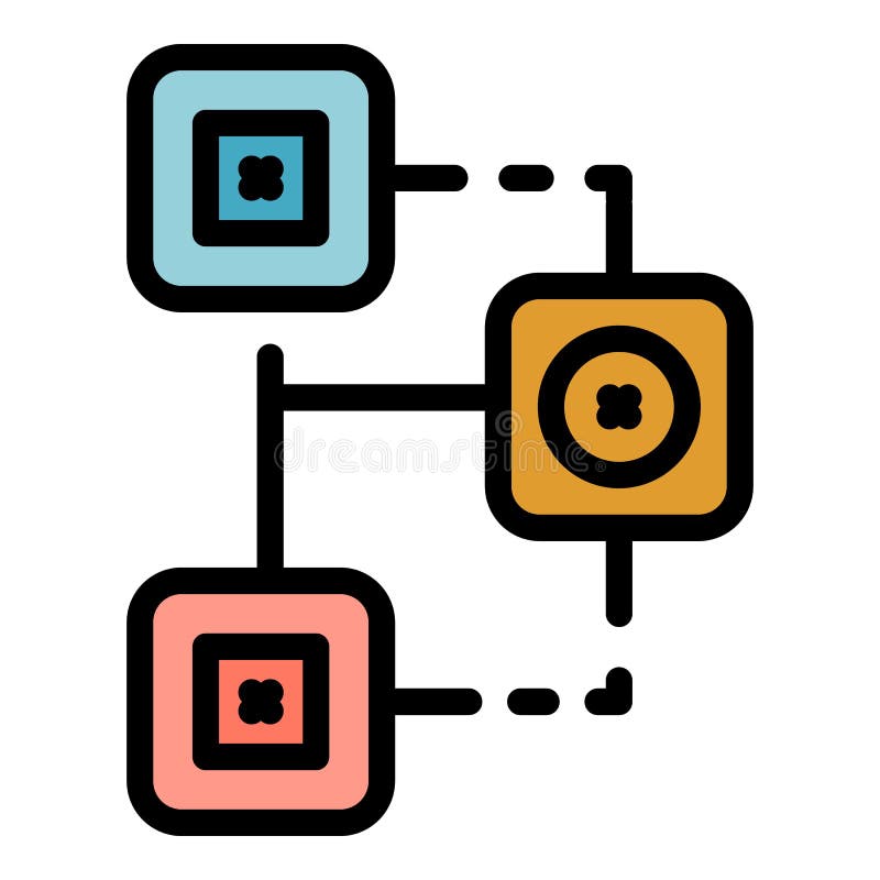 Leader Team Interaction Icon Color Outline Vector Stock Vector ...