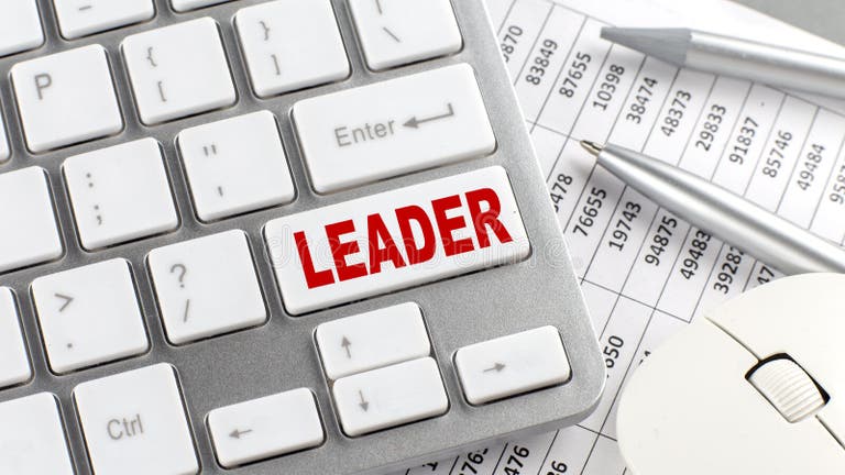 LEADER Text on a Keyboard with Chart and Pencil Stock Photo - Image of ...