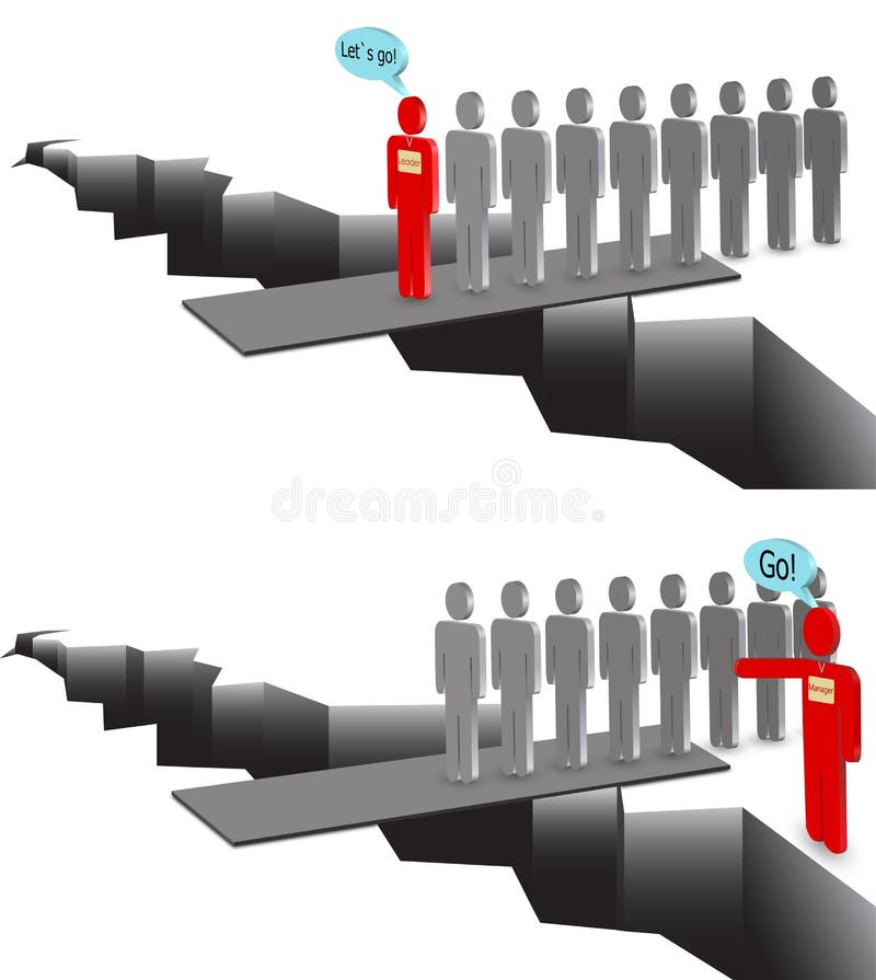 Leader vs Manager stock vector. Illustration of distinction - 47201811
