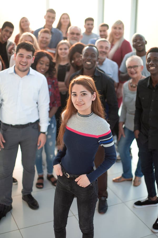 Leader Woman and Work Group in the Bright Office Stock Photo - Image of ...