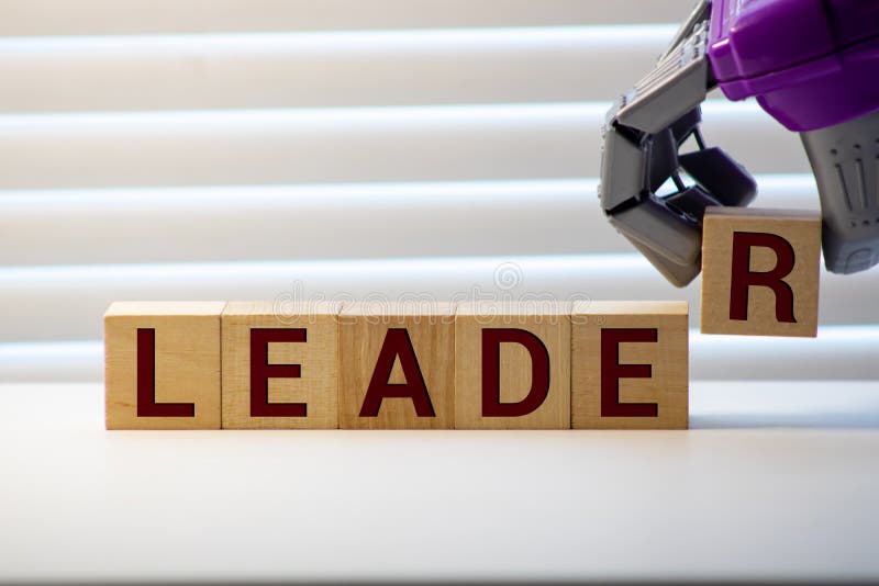 LEADER Word Made with Building Blocks Isolated on White Stock Photo ...