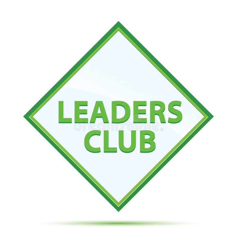 Leaders Club Modern Abstract Green Diamond Button Stock Illustration ...