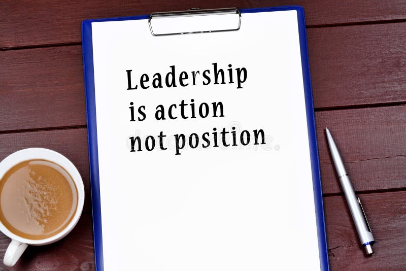 Leadership is about Action, Not Position. a Young Businessman Giving a ...