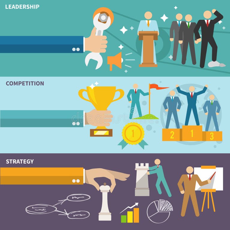 Leadership banners set stock vector. Illustration of meeting - 45916563