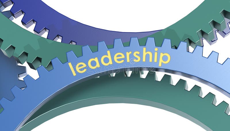 Leadership on Blue Cogs Isolated Stock Illustration - Illustration of ...