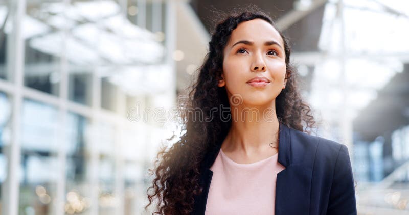Leadership Business And Black Woman Walking In Office Thinking Of