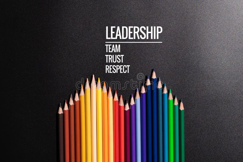 Leadership Business Concept. Blue Color Pencil Lead Other Color with ...