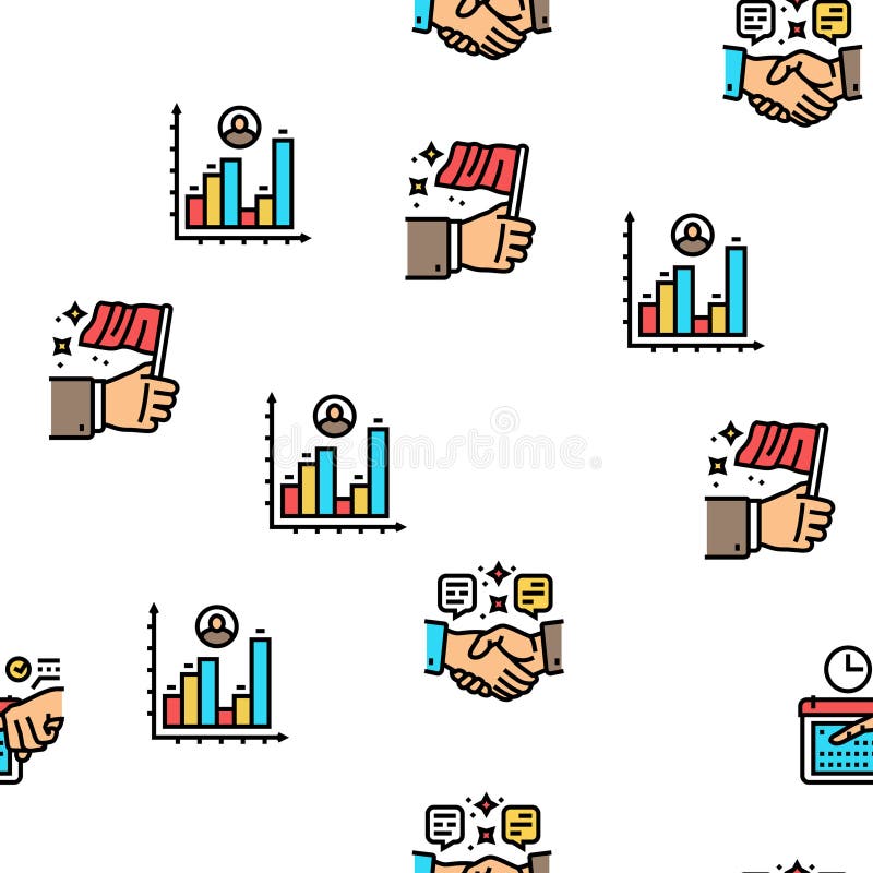 Leadership Business Success Team Vector Seamless Pattern Stock ...