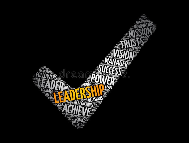 LEADERSHIP Check Mark Word Cloud Collage, Business Concept Background ...