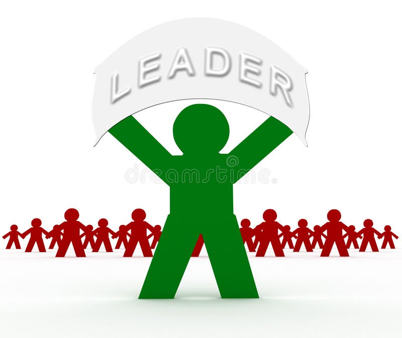 3d people following leader stock illustration. Illustration of male ...