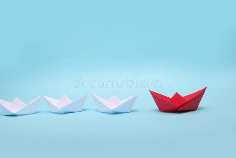 Leader paper boat stock photo. Image of leader, voyage - 3540984