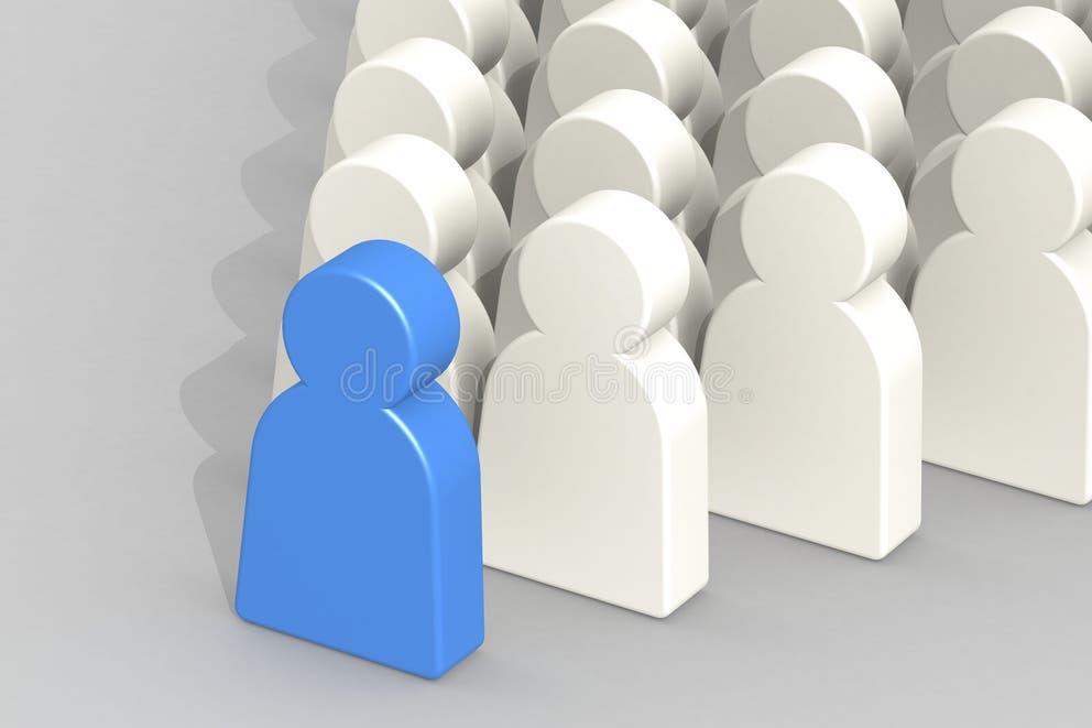 Leadership Concept with Blue Puppet Leads in Front Stock Illustration ...