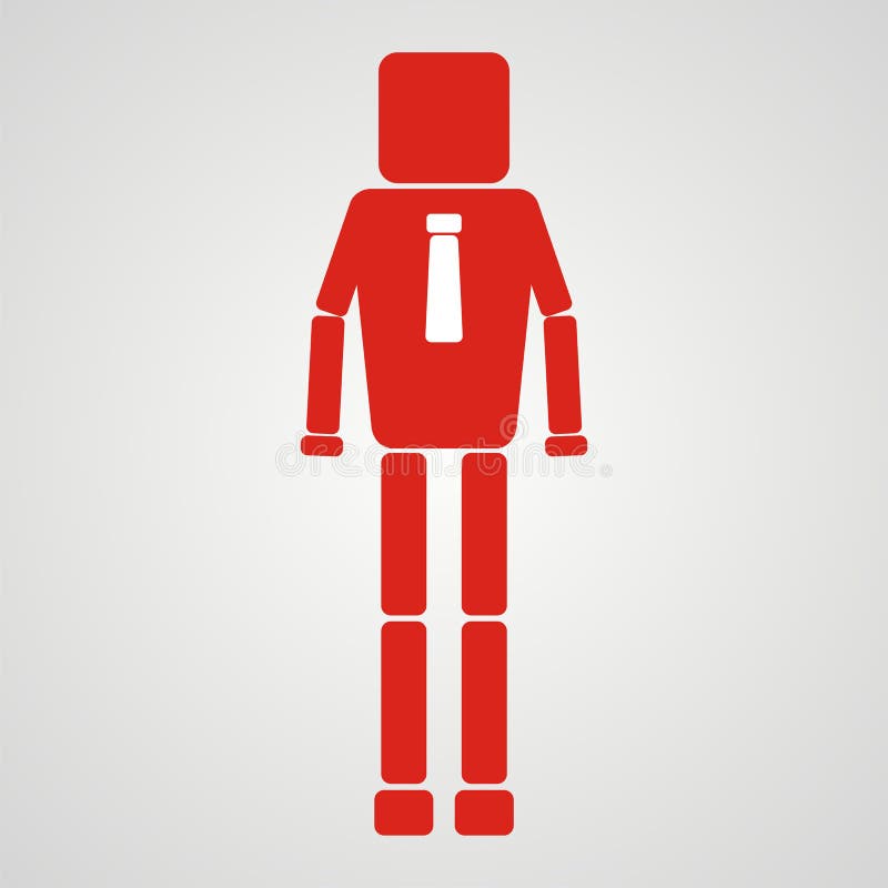 Leadership Concept. Businessman with Square Head. Flat Icon Stock ...