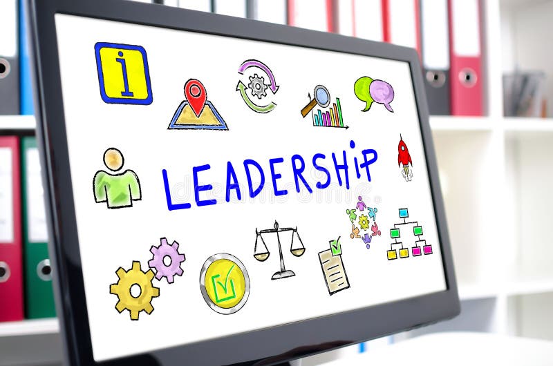 Leadership Concept on a Computer Screen Stock Image - Image of ...